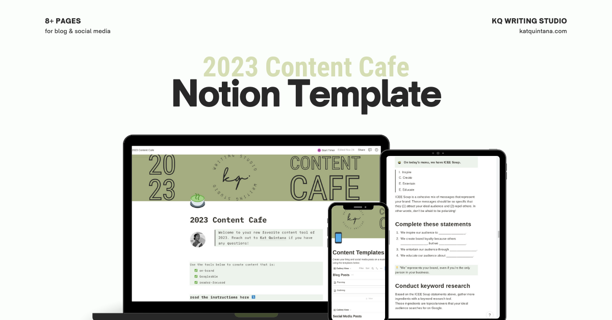 2023 Content Cafe: Planning Content With a Notion Template - Kat ...